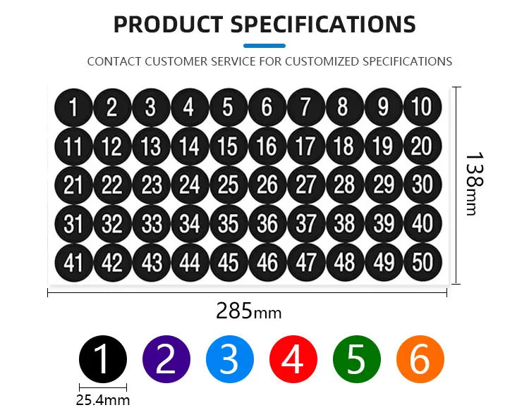 Custom Adhesive Waterproof Number Sticker Label Vinyl Sticker Roll ...