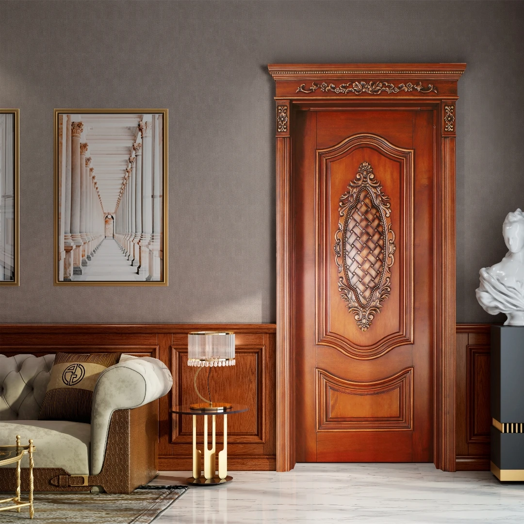 Modern Latest Design Cherry Solid Wood Interior Door Solid Core ...