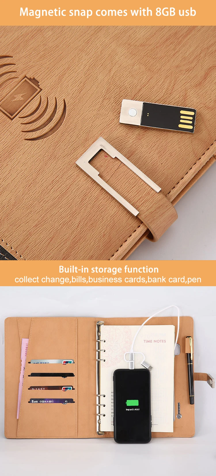 Custom LED Display Light Logo Rechargeable Notebook