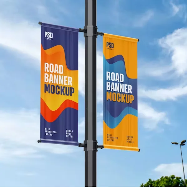 Outdoor Advertising - Efficient Road Lamp Light Pole Banners