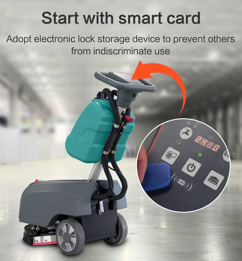 Supermarket Farm Floor Scrubber Walk-behind Electric Floor Scrubber ...