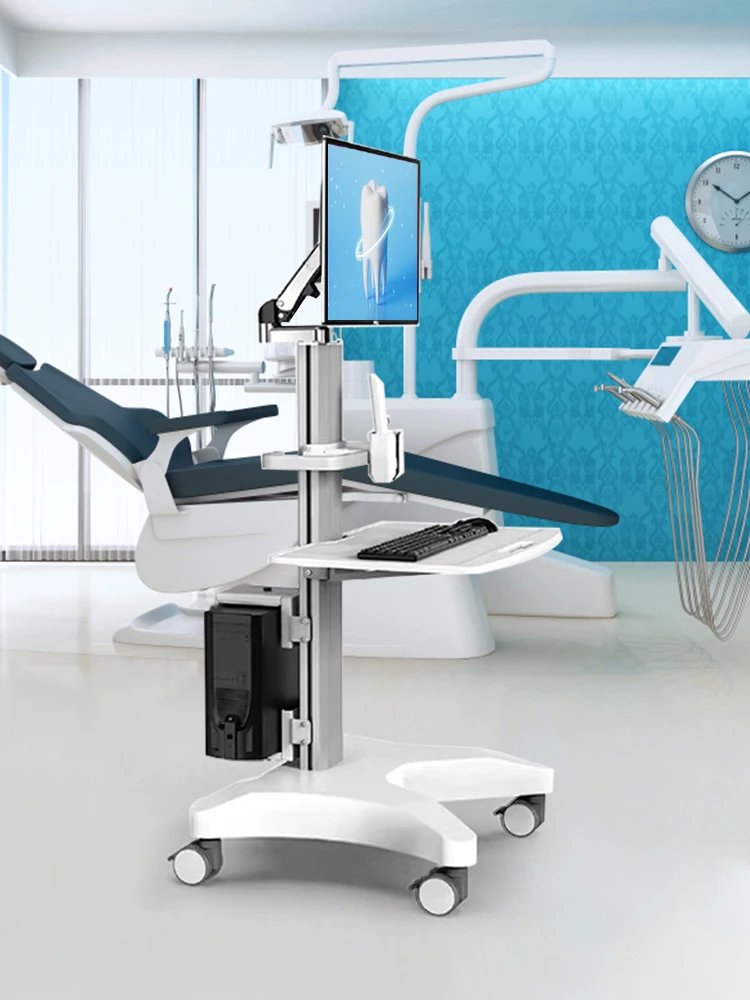 Mobile Dental Trolley Cart with Scanner Holder - Modern ABS Nursing ...