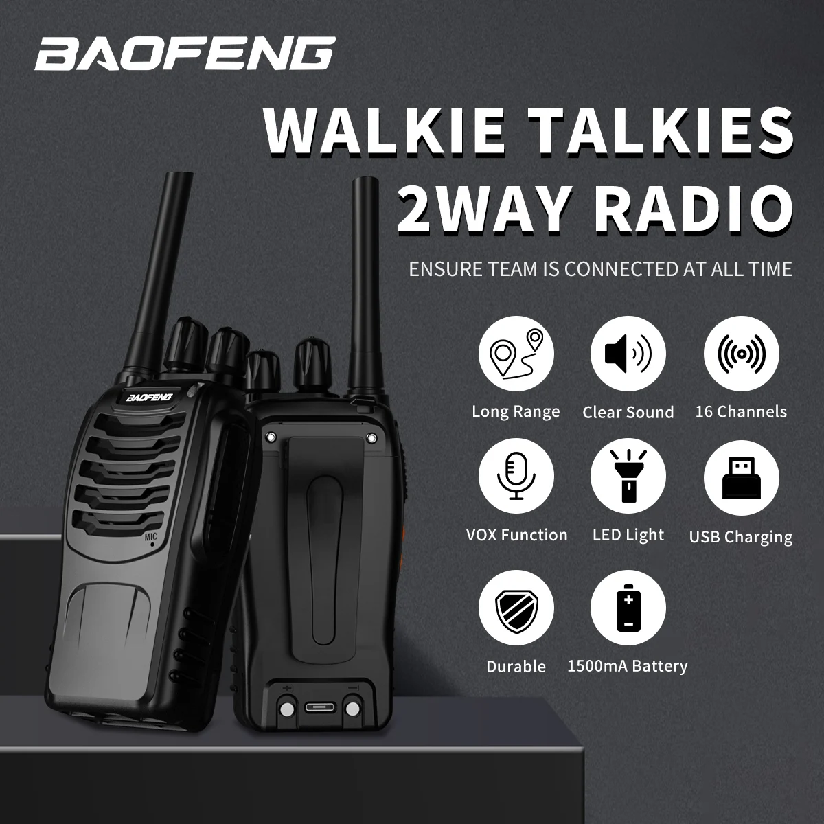 Most Popular Two-Way Walkie Talkies and Baofeng with 10km Range for ...
