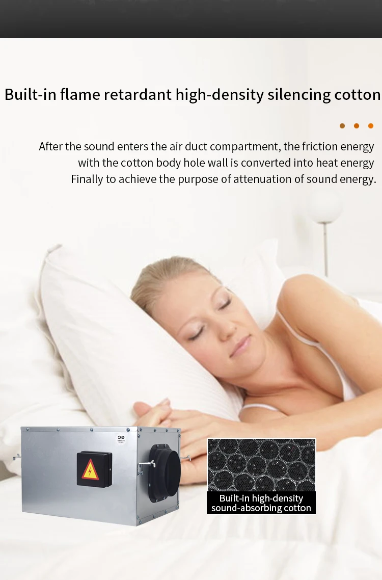 Ultra-quiet Exhaust Duct Fan - 255/180W Fresh Air System