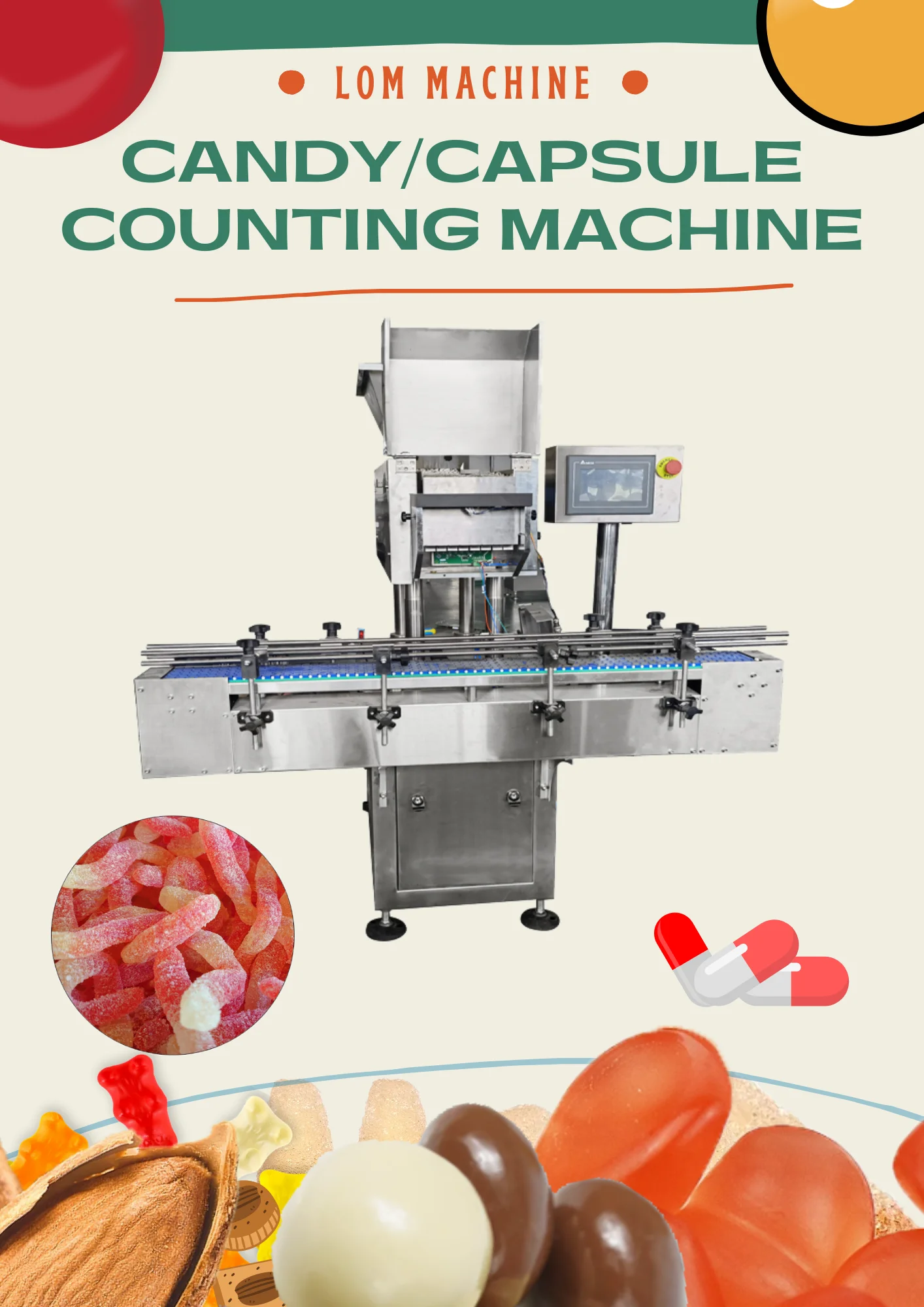 Desktop Semi-auto Counter Bean Milk Tablet Chewing Gum Gummy Bear ...