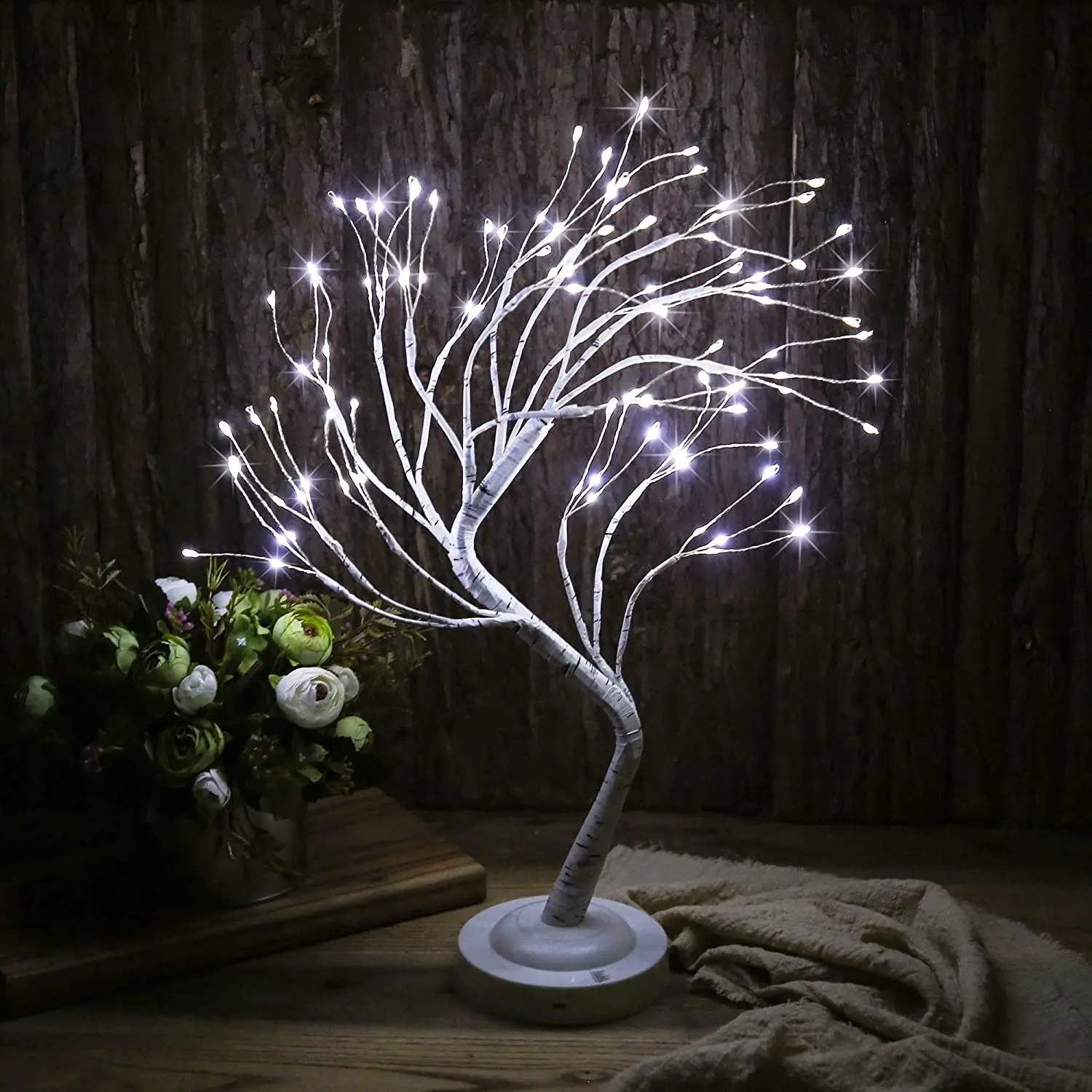 Led Birch-Tree Shaped Light Artificial Tree Battery Operated Decorative ...