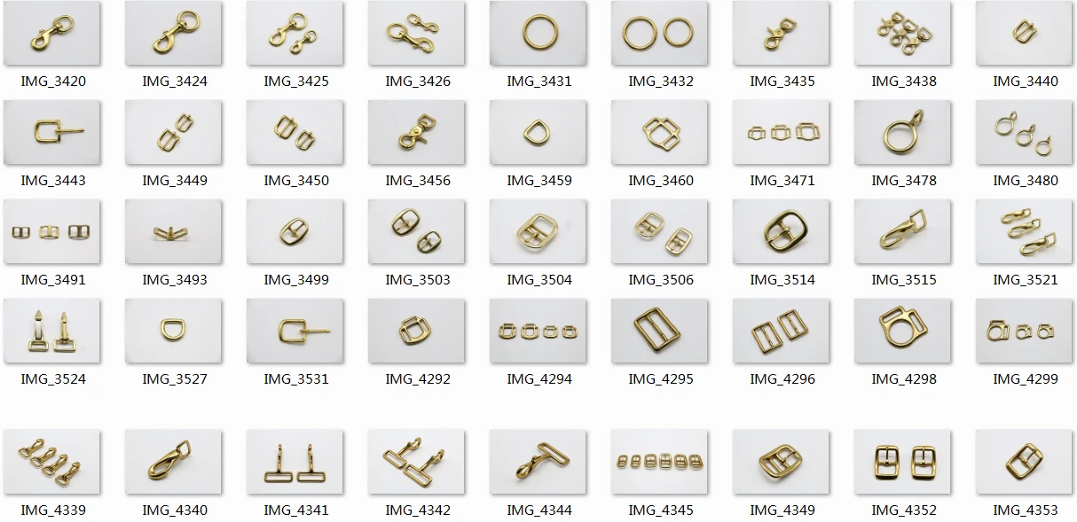 Adjustable Steel and Brass Two-Slot Buckle for Horse Harness