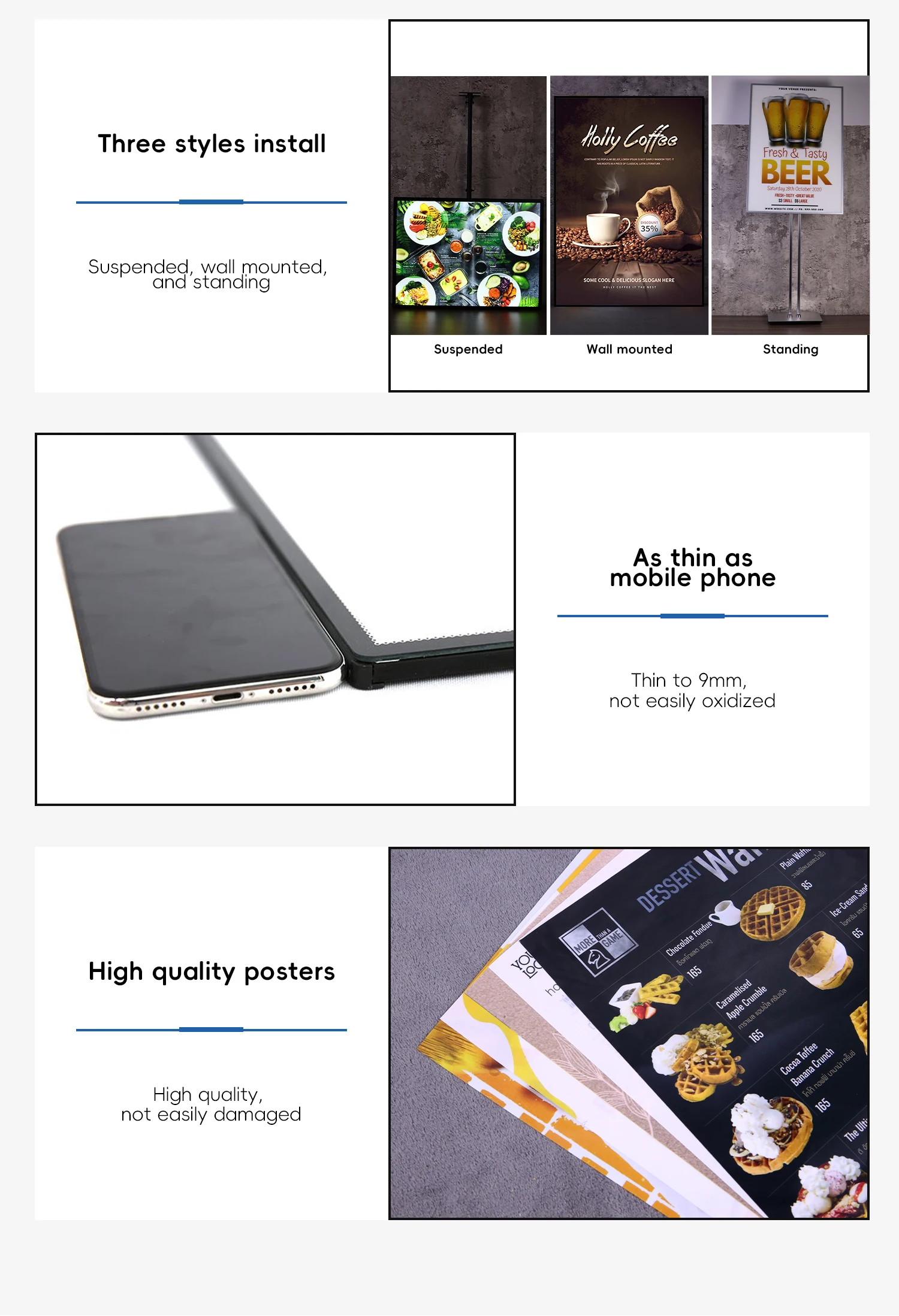 LED Menu Light Box with Aluminum Frame | Customizable Slim Display for ...