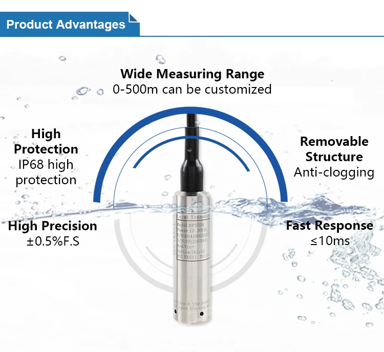 Holykell HPT604 Submersible Water Level Sensor Probe - Accurate ...