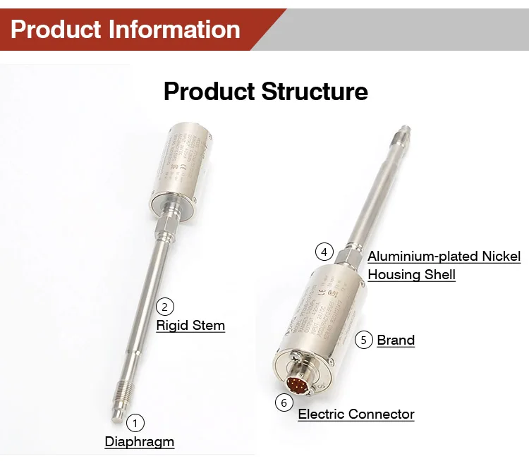 6pin Rigid Tube Melt Pressure Transmitter For Extrusion Machine - Buy ...
