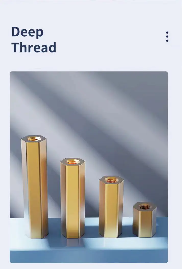 Factory Supply Brass Hexagon Pillars Double Pass Copper Stud Nut with ...