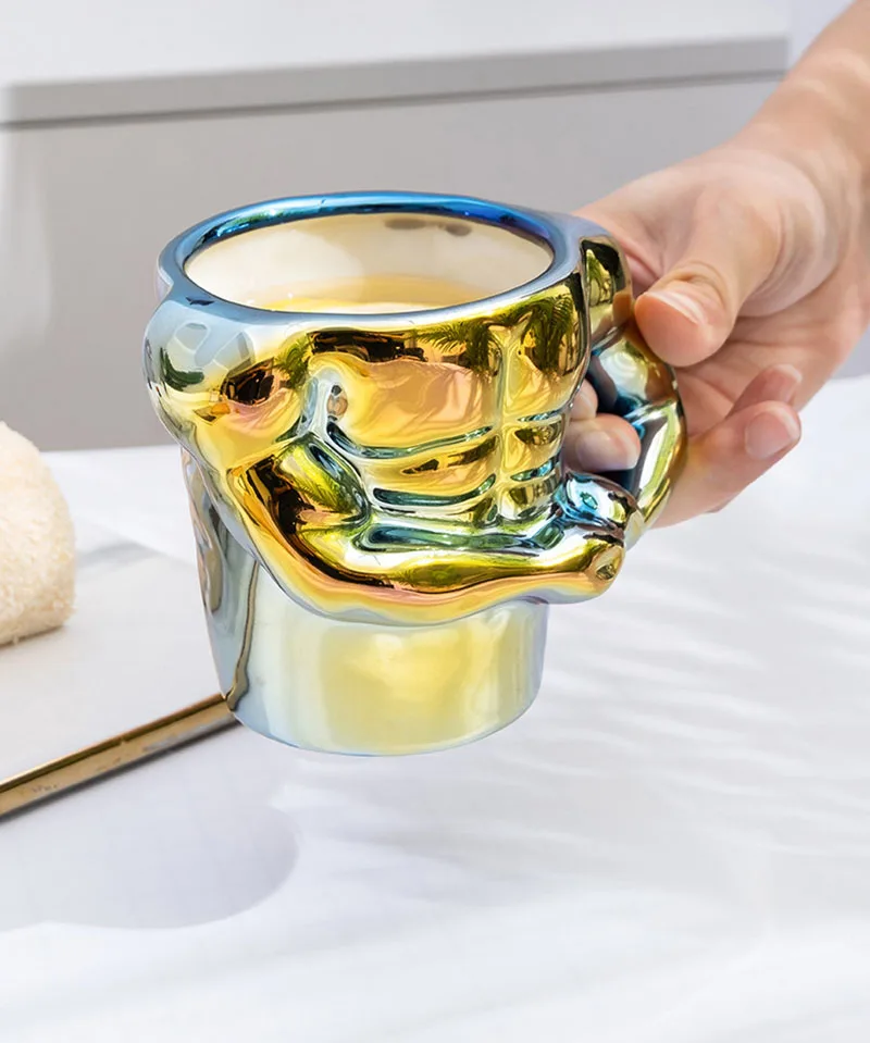 Creative Electroplating Mug Personality Macho Muscle Spoof Ceramic ...