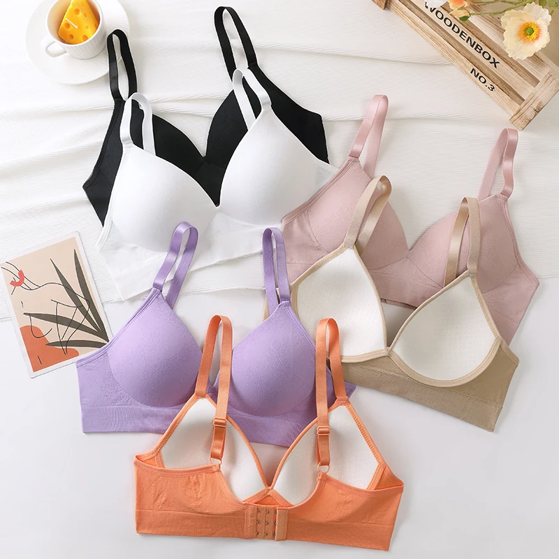 Cotton Bras Without Wire Ladies Coverage Latex Fixed Cup Cotton Without ...