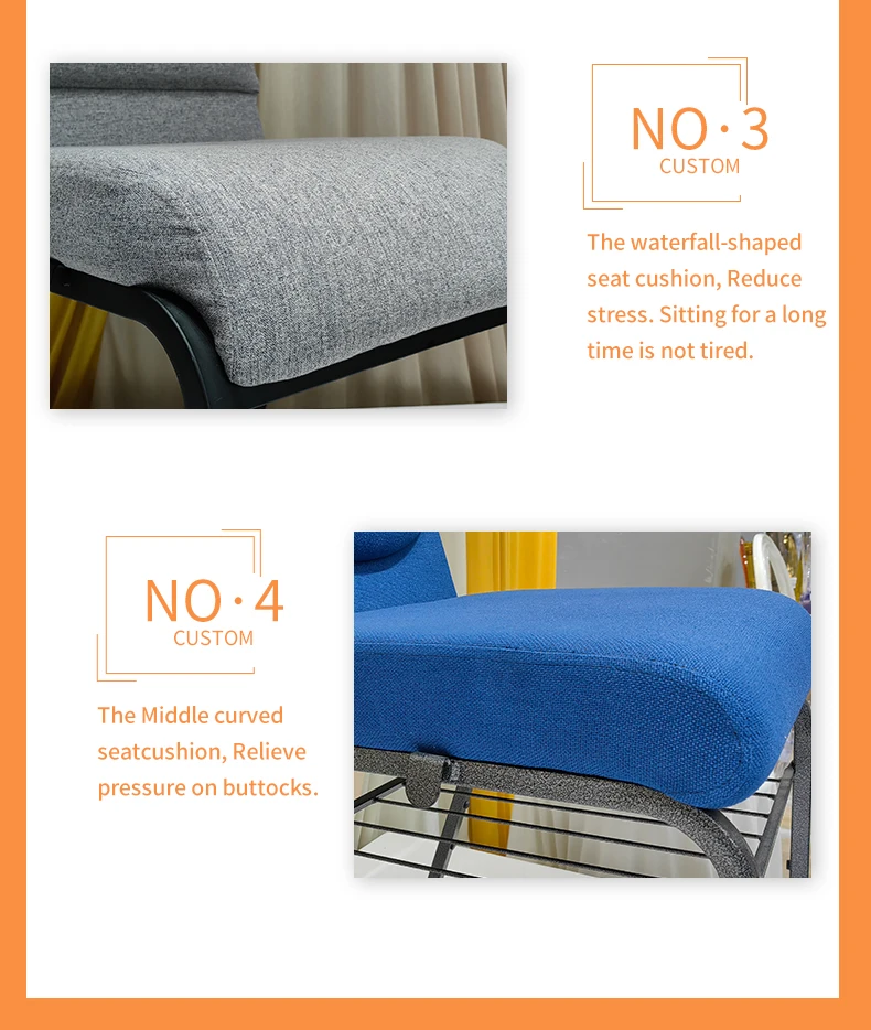 Metal Frames Auditorium Chairs - Interlocking Iron Church Chairs for Sale