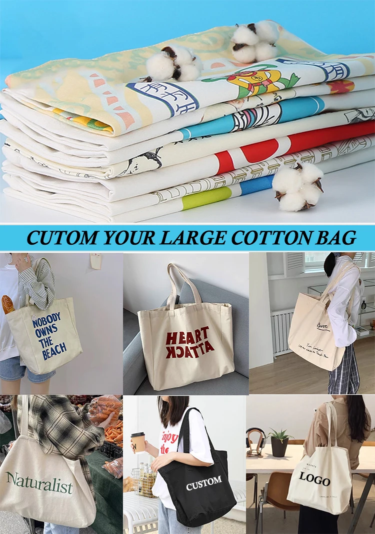 Custom Printed Extra Large Capacity Tote Bag With Logo Heavy-weight ...