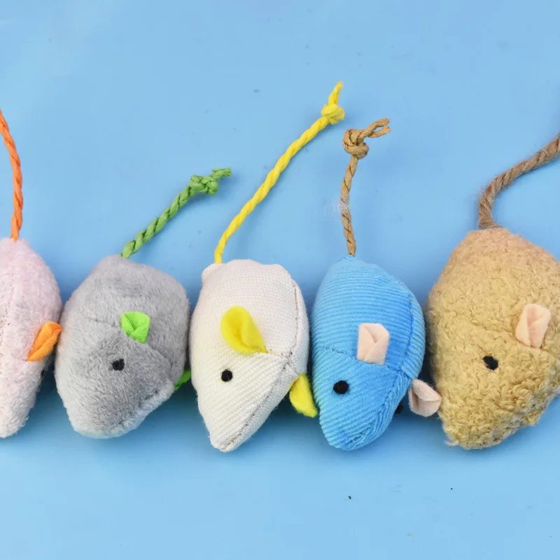 Simulation Plush Mouse And Cat Toy Multi-color Mouse Tease Cat Cat Mint ...