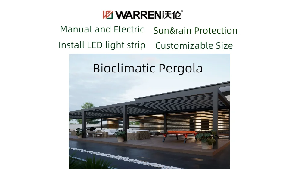 Warren 8x10 Louvered Pergola With Aluminum Adjustable Waterproof Roof ...