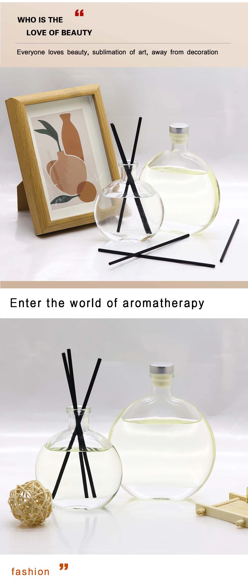 Wholesale Luxury 120ml 250ml Empty Round Reed Diffuser Bottle With ...