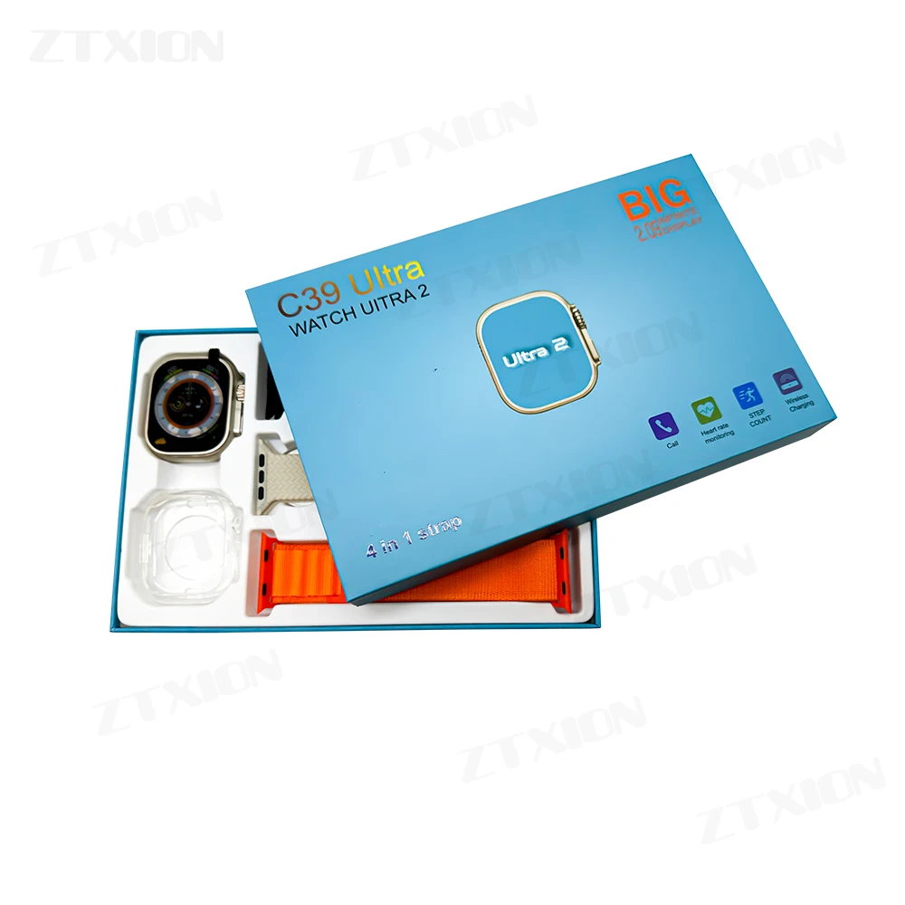 2024 New 4 In 1 Ultra Smart Watch 3 Straps 2.01 Hd Large Screen ...