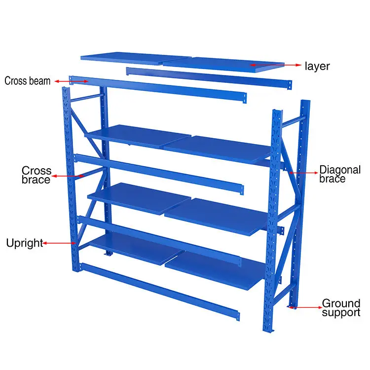 Customated Yellow Medium Duty Stacking Racks System Boltless Metal ...