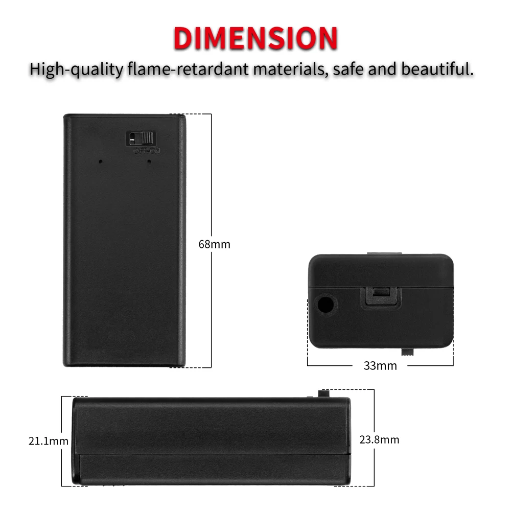 Plastic 9 Volt Battery Box Heavy Duty Guitar 9v Battery Holder With ...