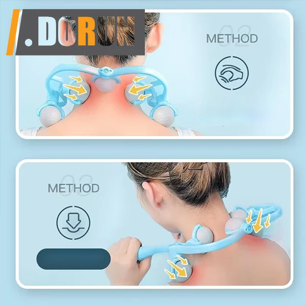 5 Wheel Dual Pressure Point Cervical Neck Massager Pinpoint Roller Neck ...