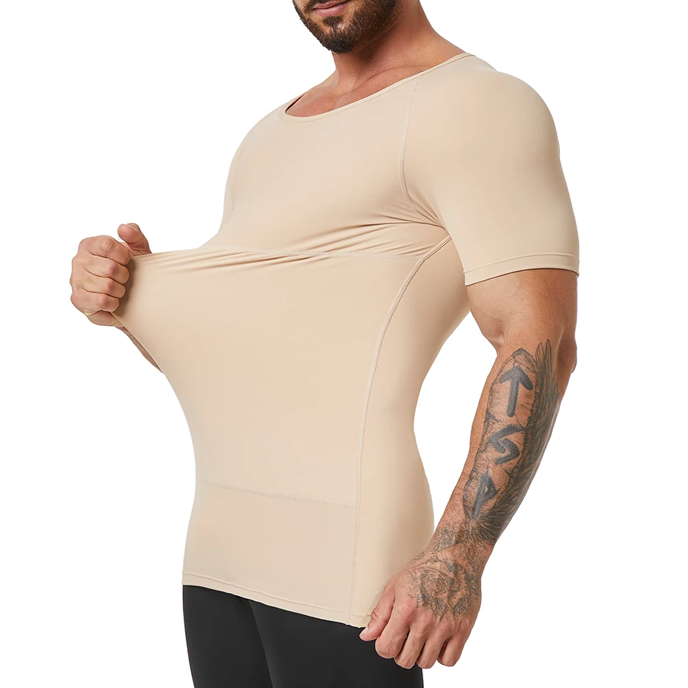 Hide Men Boobs Gynecomastia Compression Shirts Short Sleeve Body Shaper For Men - Buy Girdle For ...