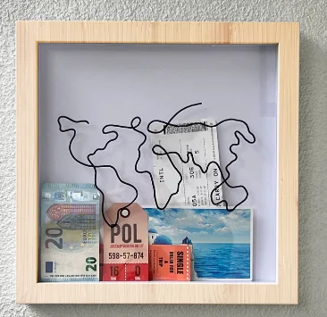 Ticket Shadow Box Diy Memento Frame Stylish Display Case Wooden Memory ...