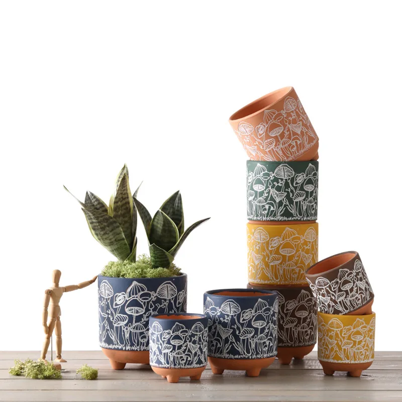 Alibaba.com: Red Pottery Clay, Mushroom Petal Texture Carving, Color ...