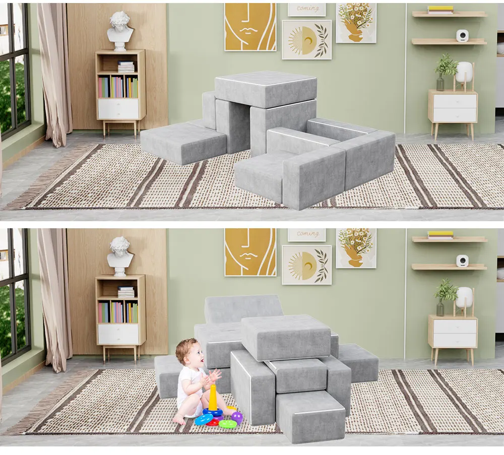 Customized Shapes Play Couch Free Combination DIY Building Blocks Soft ...