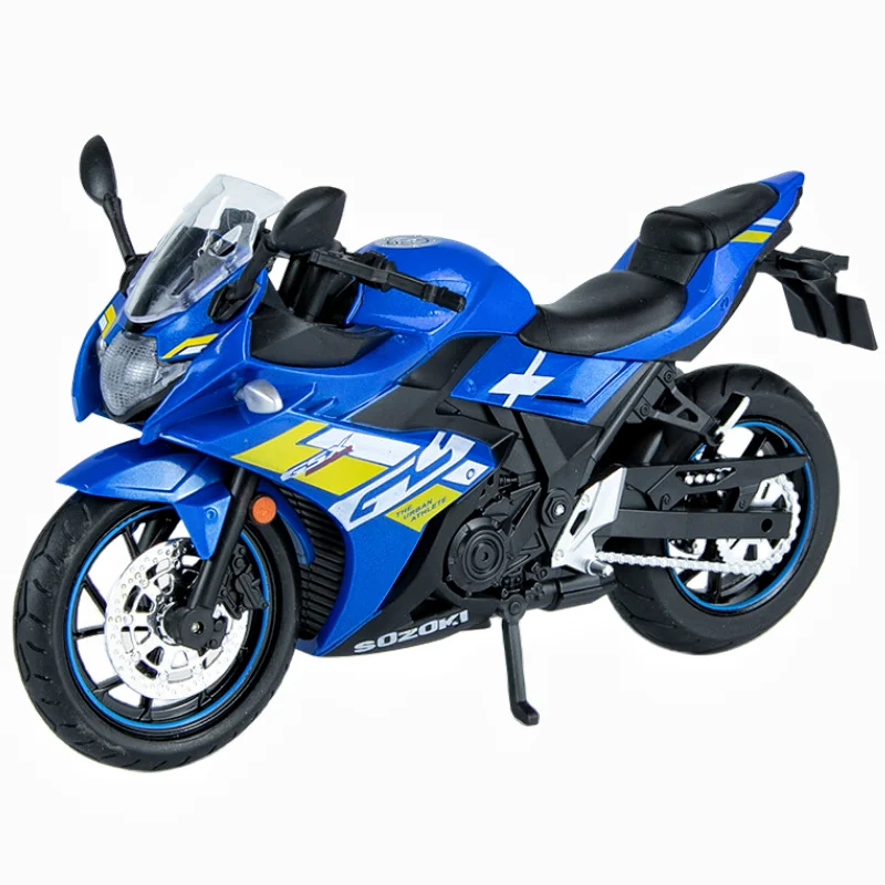 Diecast 1:12 GSX250R motorcycle with sound and light front-wheel steering ornament Metal model ...