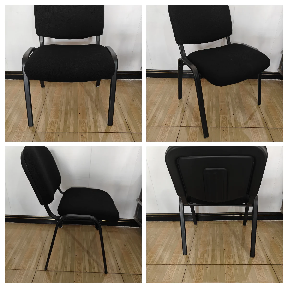 Fabric Stackable Chairs Metal Frame with Thickened Seat Cushion for ...