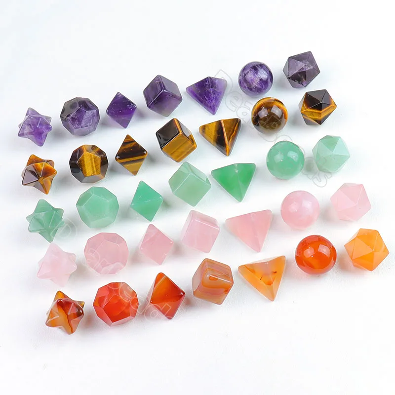 Platonic Solids Sacred Geometry Crystal Set - 7 Chakra Reiki Healing ...