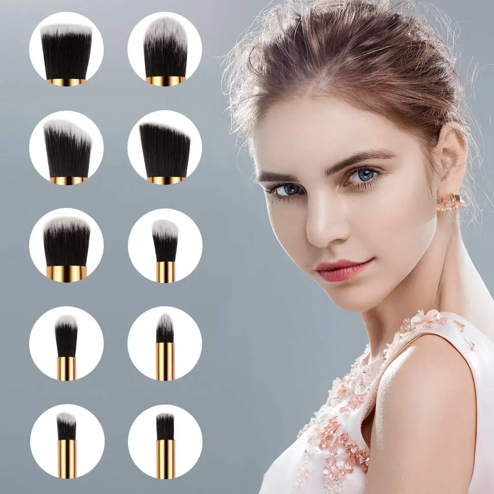 Small Make Up Brushes Kit For Travel Easy Carry Kabuki Eyeshadow Powder ...