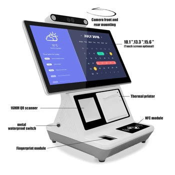 Oem Self Service Desktop Checkin Biometric Attendance Qr Code Nfc Rfid ...