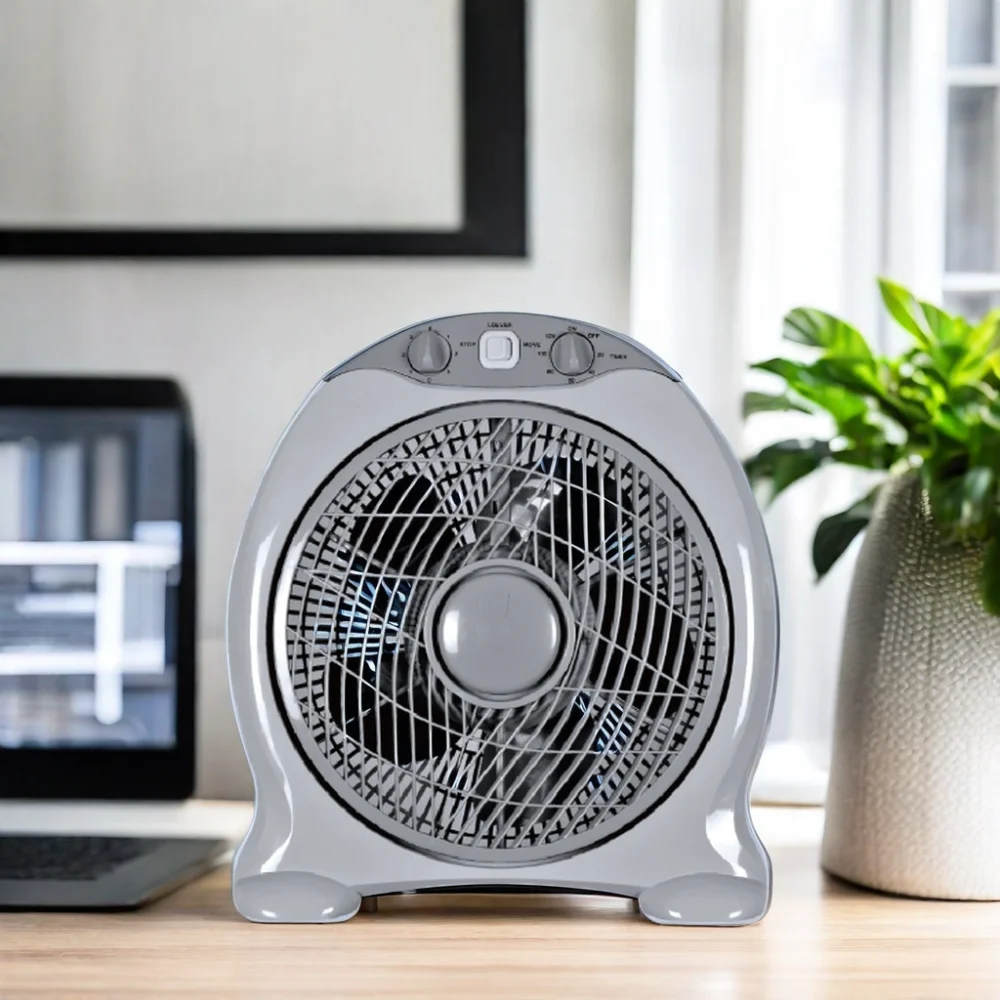 High Quality 12 Inch Oscillating Ventilation Stand Box Fan with Two ...