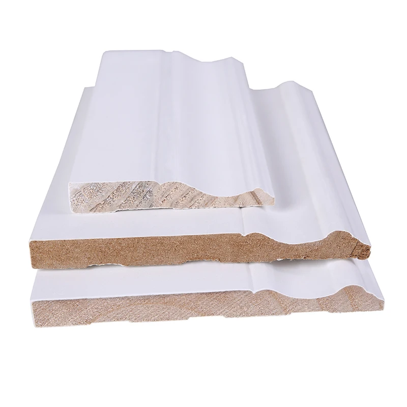 Baseboard Molding White Solid Wood Paint Frame Mouldings Wooden ...
