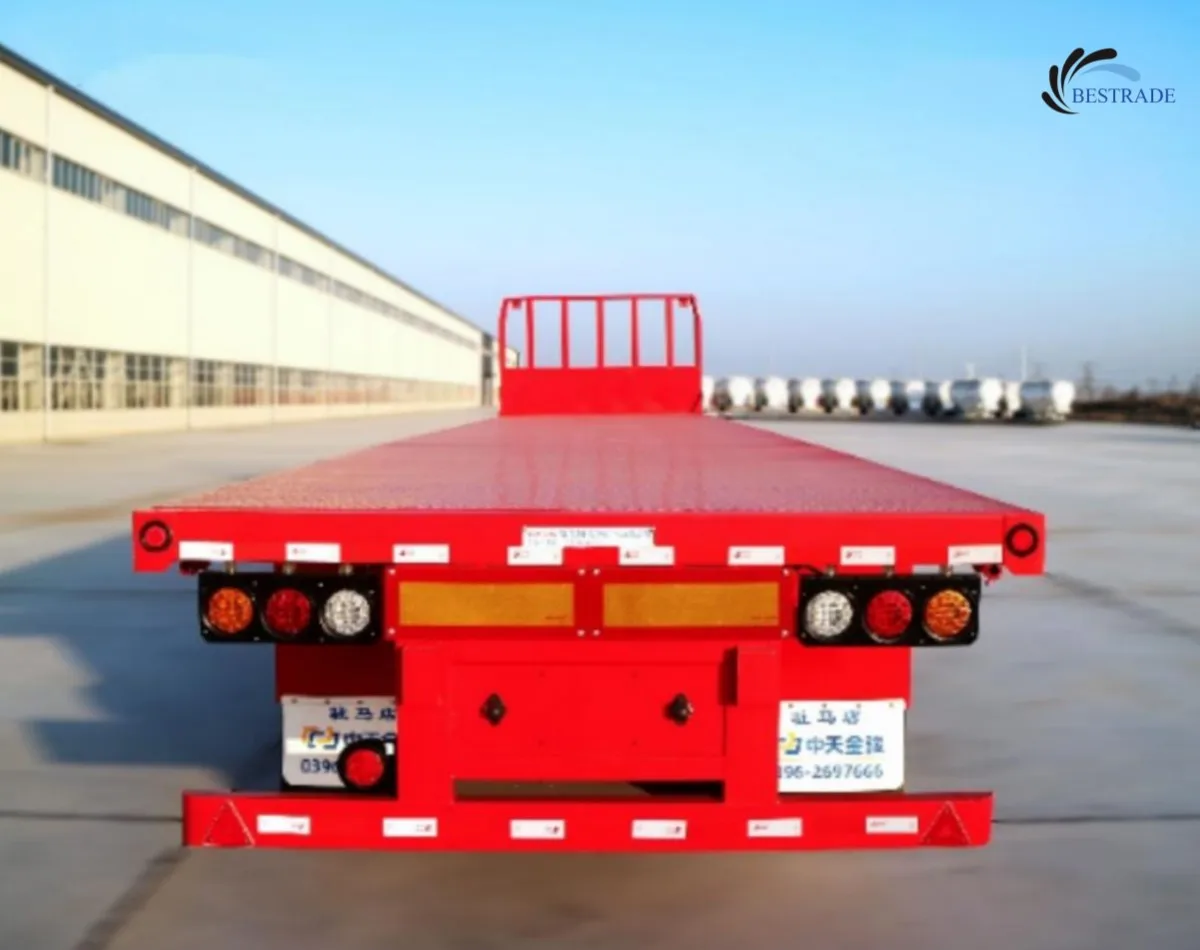 Bestrade New Shipping Container 40ft 50 Ton Flatbed Semi Trailer 3 Axle ...