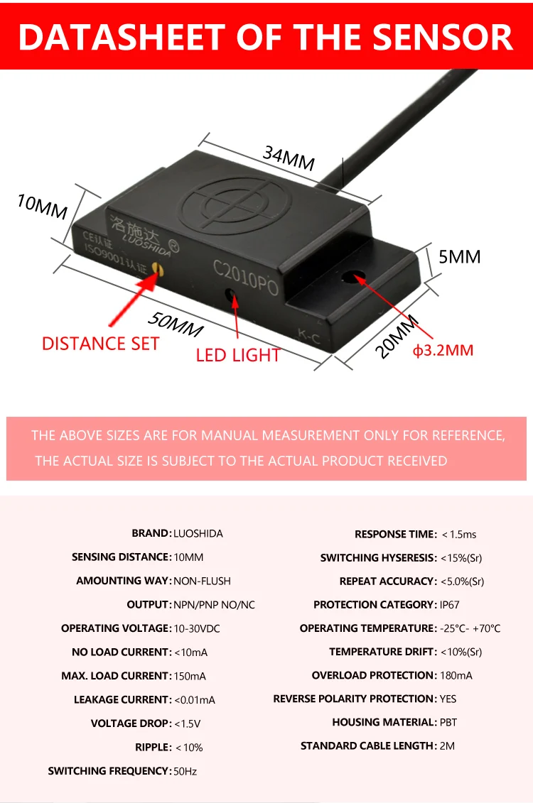 Ajustable Powder Capacitive Proximity Switch 10-40vdc Sensor Non ...