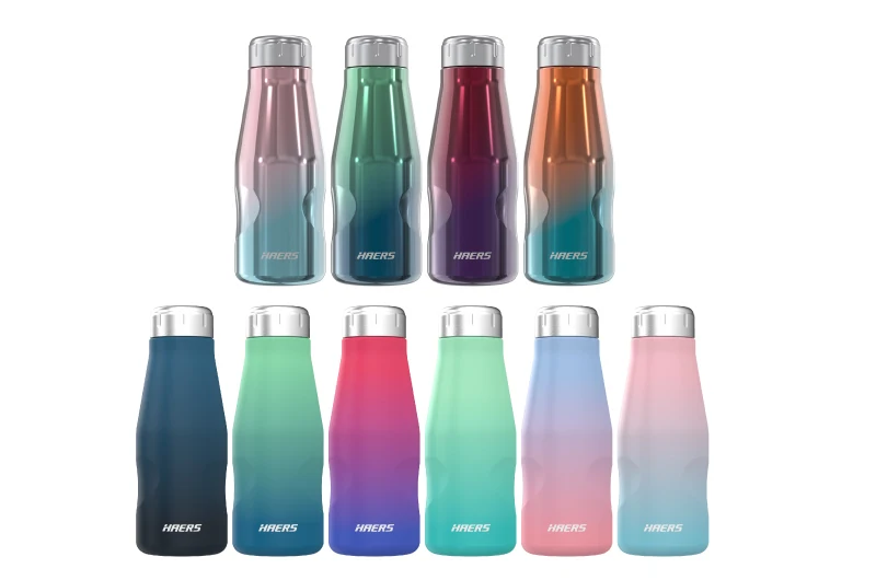 HAERS Double Walled Vacuum Flask - Insulated Sports Water Bottle
