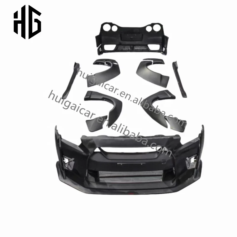 HG GTR R35 Wide Body Kit Side Skirts Car Fenders Parts For Nissan GTR ...