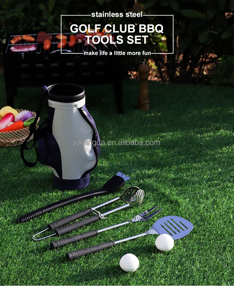 Golf Club BBQ Tools Set Stainless Steel Accessories Barbecue BBQ Tool ...