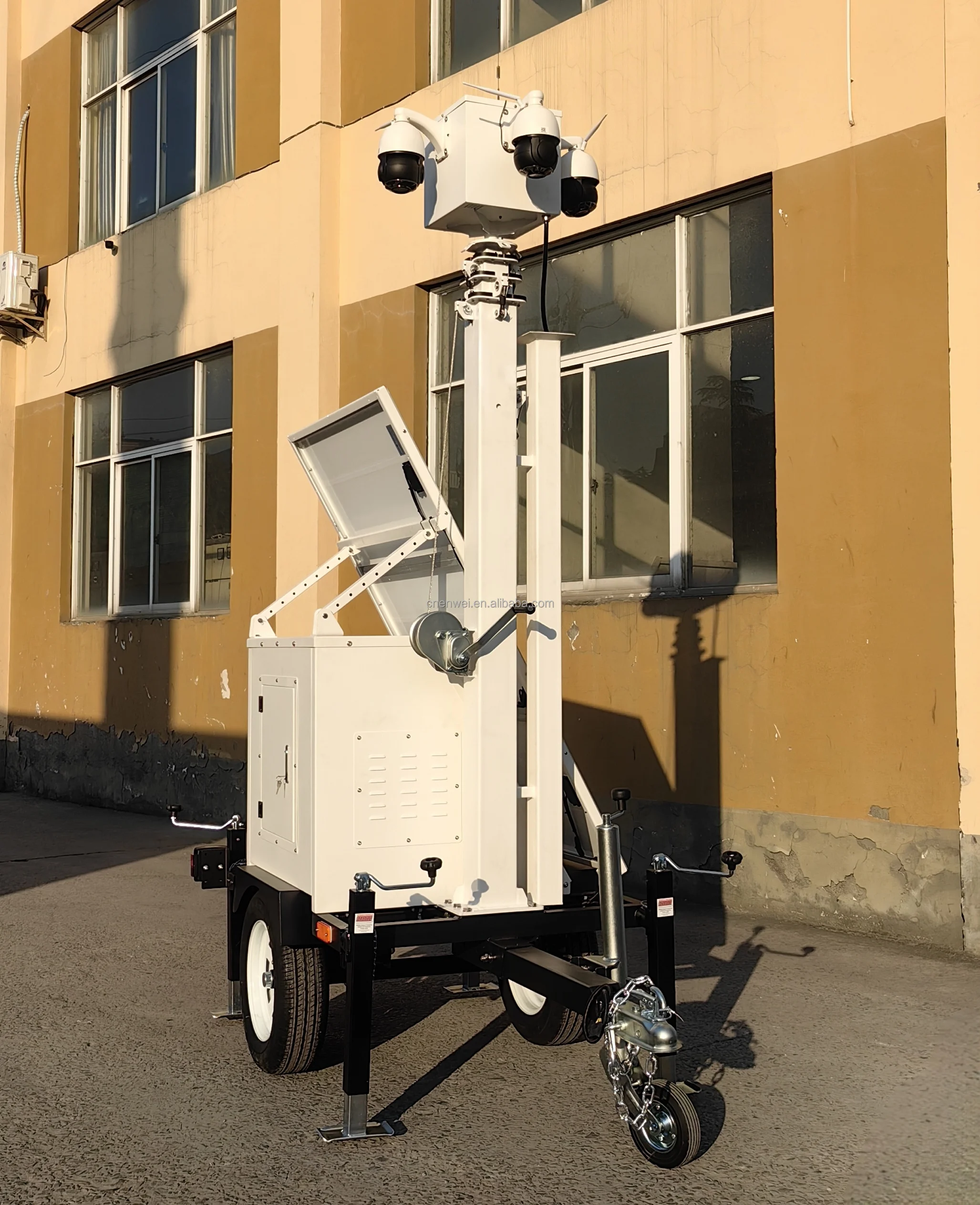 Mobile Portable Cctv Camera Solar Surveillance Trailer Small Trailer ...