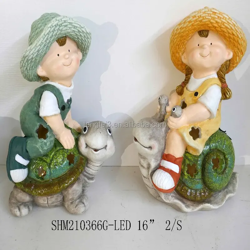 Resin Garden Decor Boy And Girl Figure Cute Children Design Resin ...