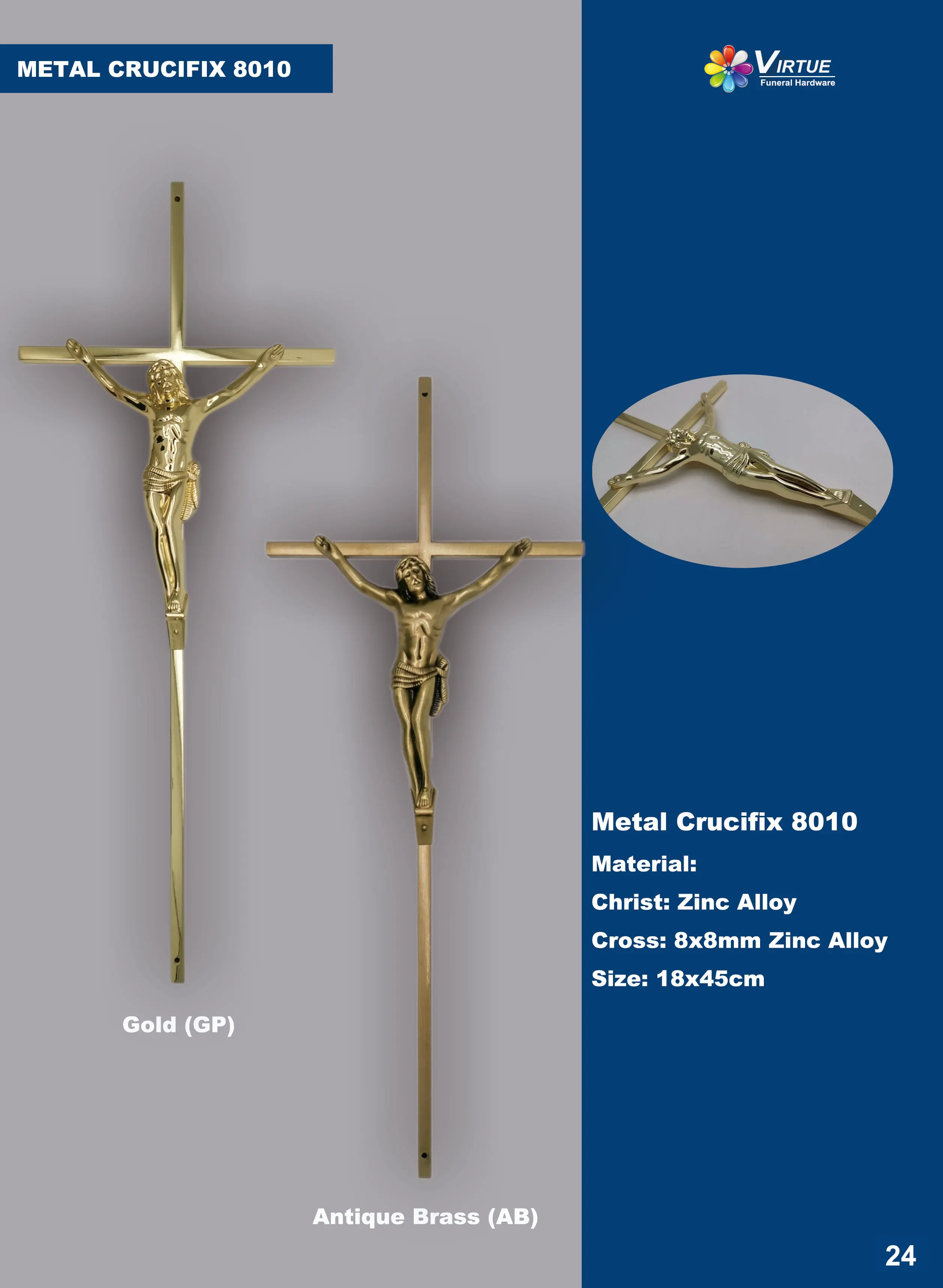Funeral Crucifix - Durable Metal Cross for Coffin Ornaments