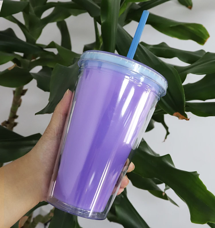 16 Oz Reusable Color Changing Temperature Plastic Cups,Drinking Tumbler ...