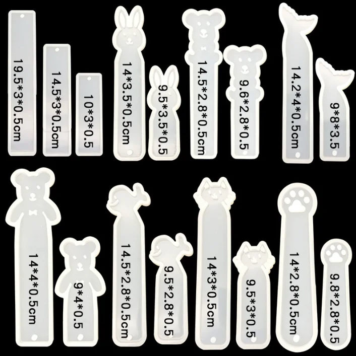 Diy Rectangle Bookmark Silicone Epoxy Resin Mold Silicone Cartoon Bookmark Resin Mold - Buy High ...