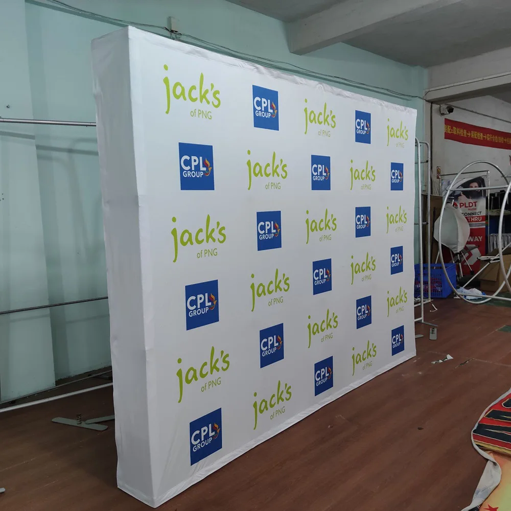Custom Printed Tension Fabric Backdrop Portable Pop-up Banner for Trade ...