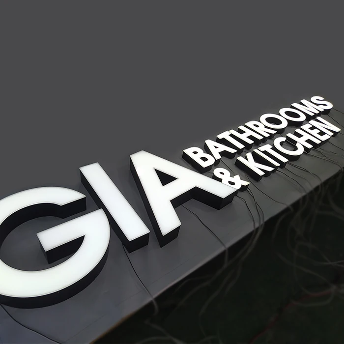 Custom Outdoor Wall 3D Illuminated Retail Store Sign Design