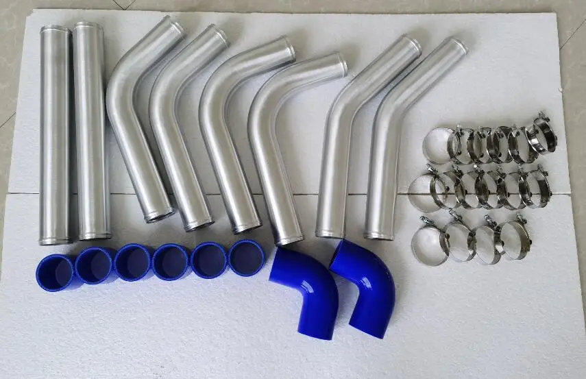 Universal Intercooler+piping Kits 27x7x2.5 2.5" BLACK